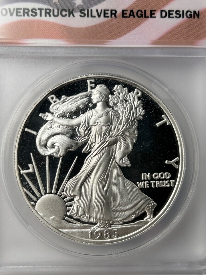 1985 Daniel Carr Overstruck Silver Eagle ANACS PR69 DCAM | eBay