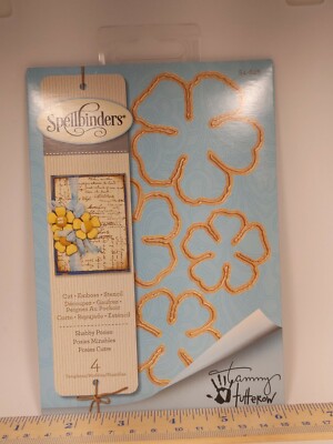 SPELLBINDERS Designer Series Flower Dies SHABBY POSIES (4 DIES) S4-628 ...