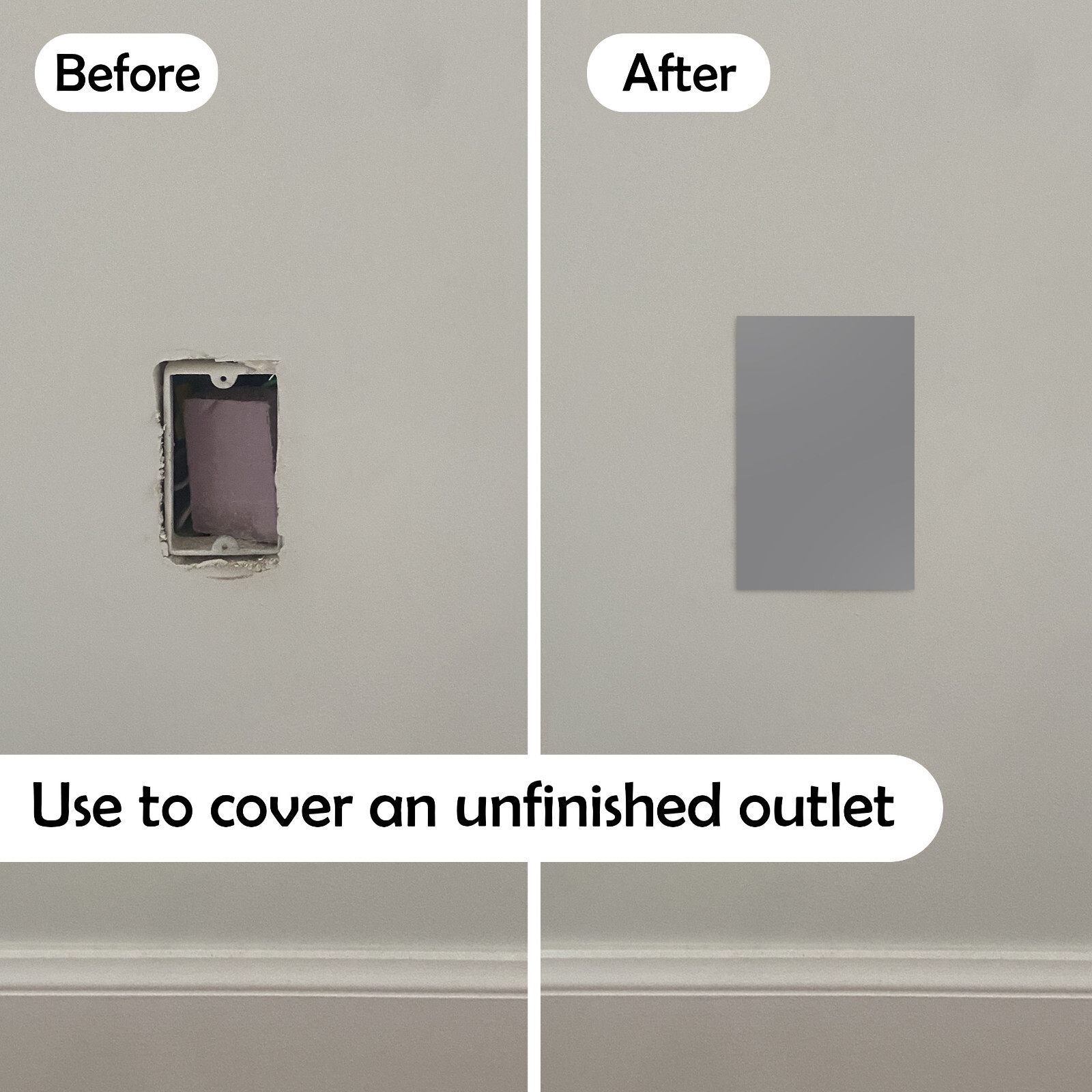 Wall Outlet Cover Plate drywall hole patch Screwless Blank Wall Plate 5 ...