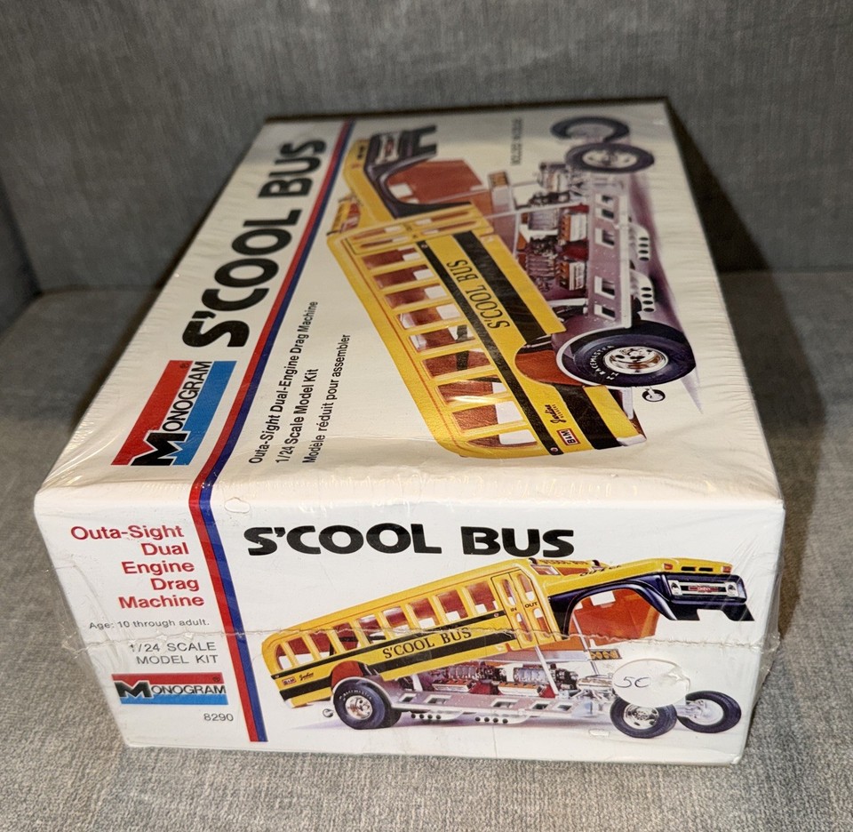 1973 Monogram 8290 S'Cool Bus Dual Engine Drag Bus Hotrod Opened Box ...
