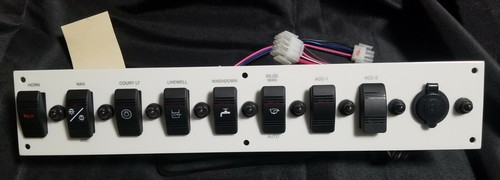 Boat Marine Helm 8 Switch Instrument Panel with breaker overload ...