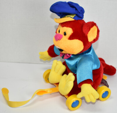 Vintage 2002 CHOO CHOO LAROO CONDUCTOR CODY MONKEY Pull Along TRAIN ...