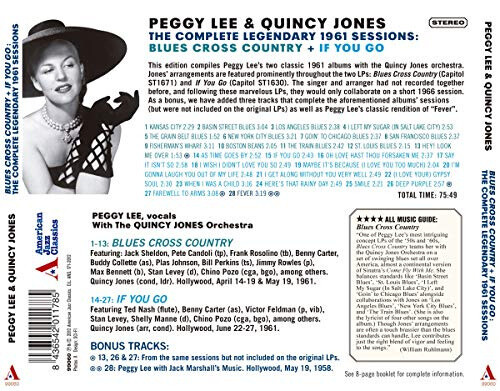Blues Cross Country & If You Go [2 LPs on 1 CD] by Peggy Lee & Quincy ...