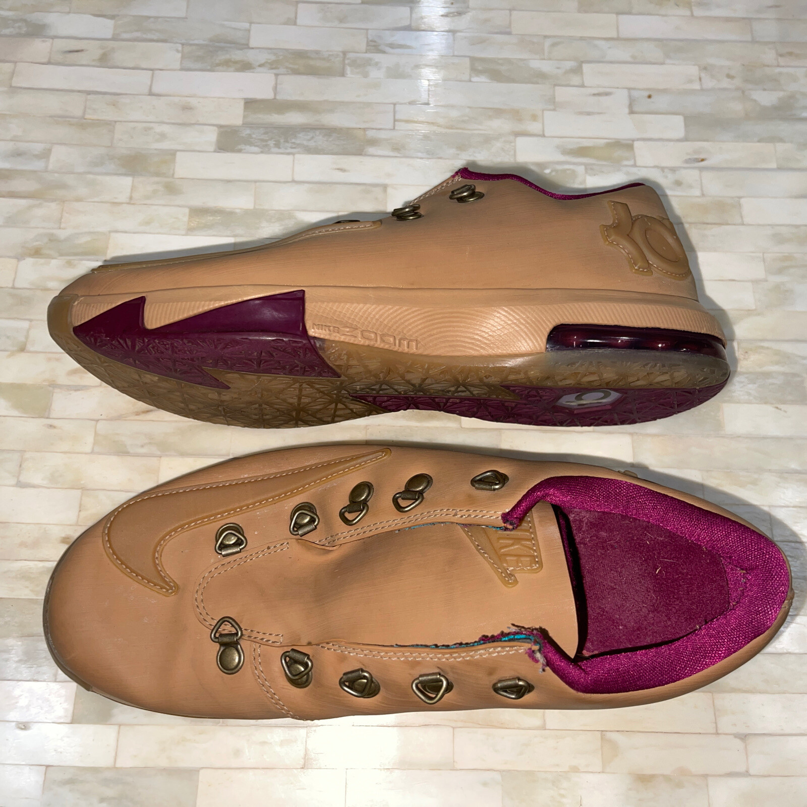 Nike KD 6 Gum 2013 Size 8 Used 639046-900 Rare Kevin Durant Tan ...