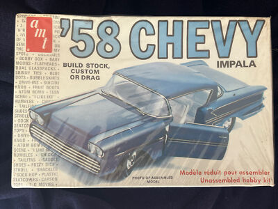 Vintage Rare 1960's AMT '58 Chevy Impala Model Kit T273 - New Open Box ...