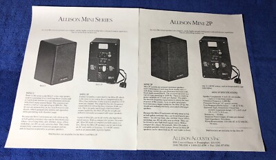 ALLISON MINI SERIES MINI 2P SPEAKERS PROMOTIONAL PRODUCT LEAFLETS AD ...