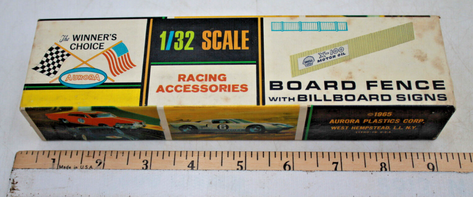 Rare 1965 Aurora 1/32 Slot Car Race Track BOARD FENCE BILLBOARD SIGNS ...
