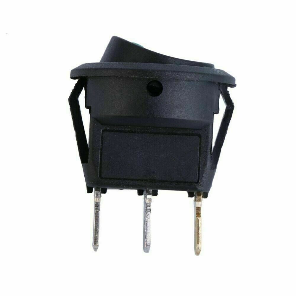 Green Rocker Switch 12V 16A ON/OFF SPST Car LED Round Boat Dot Toggle ...