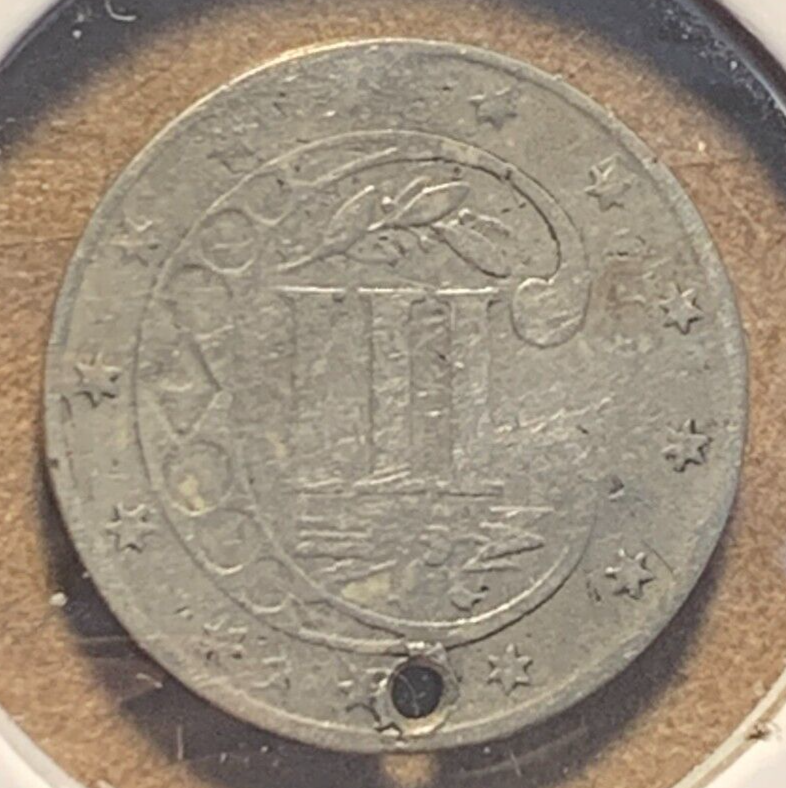 1856 Three Cent Silver ~ 2 Outlines to Star ~ 3 Cent Silver U.S. Coin ...