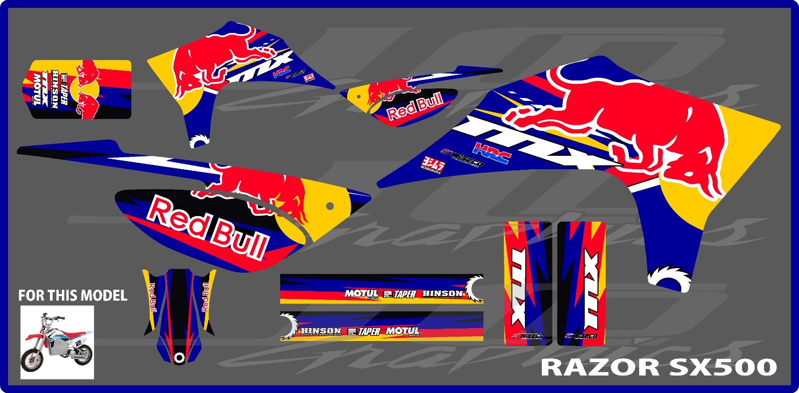 Razor SX500 graphics kit decals THICK AND HIGH GLOSS | eBay
