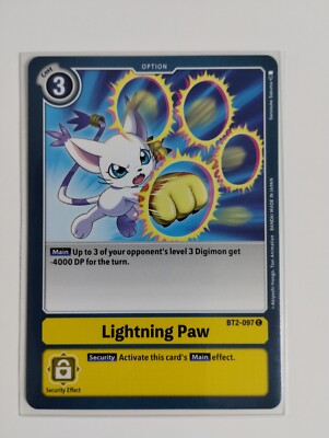 Digimon TCG *Lightning Paw* BT2-097 Common Yellow | eBay