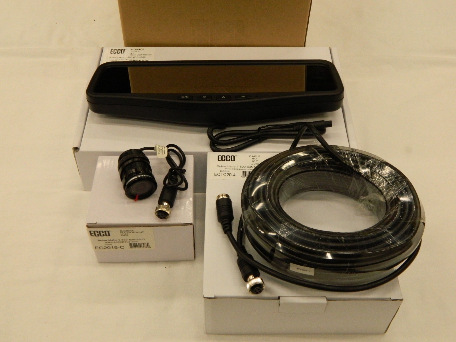 ECCO EC4200-K Gemineye 4.3" LCD Color Rear View Mirror Back-Up Camera ...