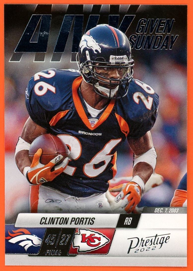 2022 Panini Prestige Any Given Sunday Clinton Portis Denver Broncos #16 ...