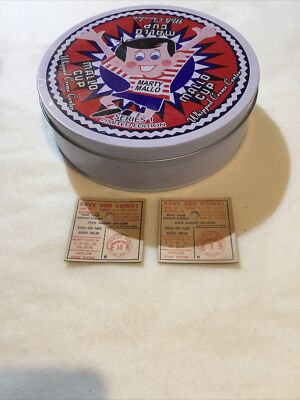 Mallo Cup Empty Tin Container Limited Ed. With 2 Vintage Play MoneyCoin ...