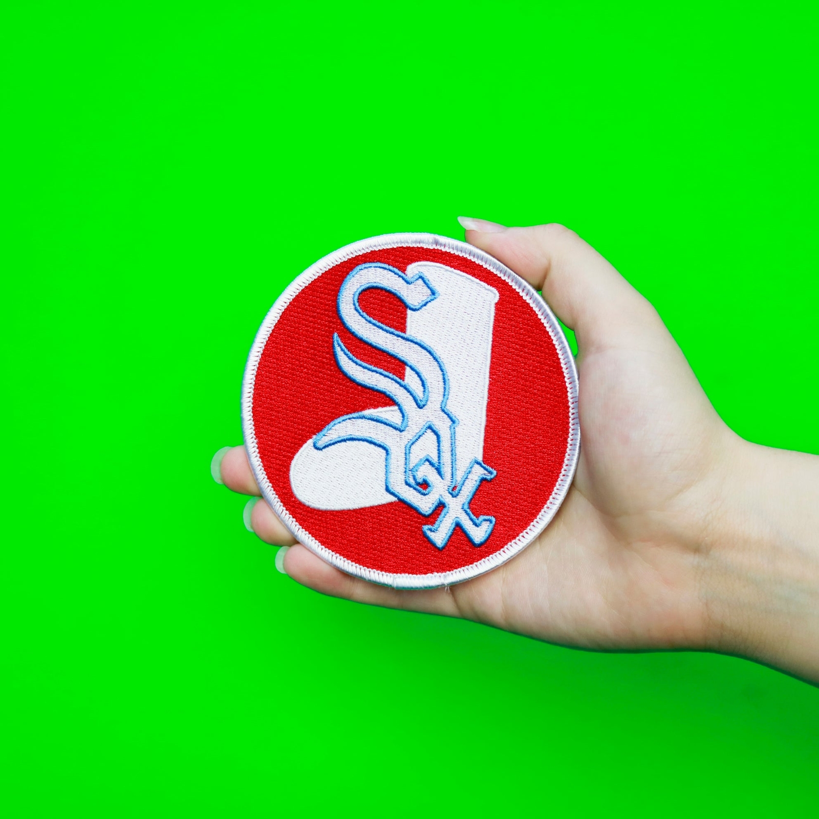 Chicago White Sox Red Round Sleeve Patch (1972) Alternate Jersey Logo ...