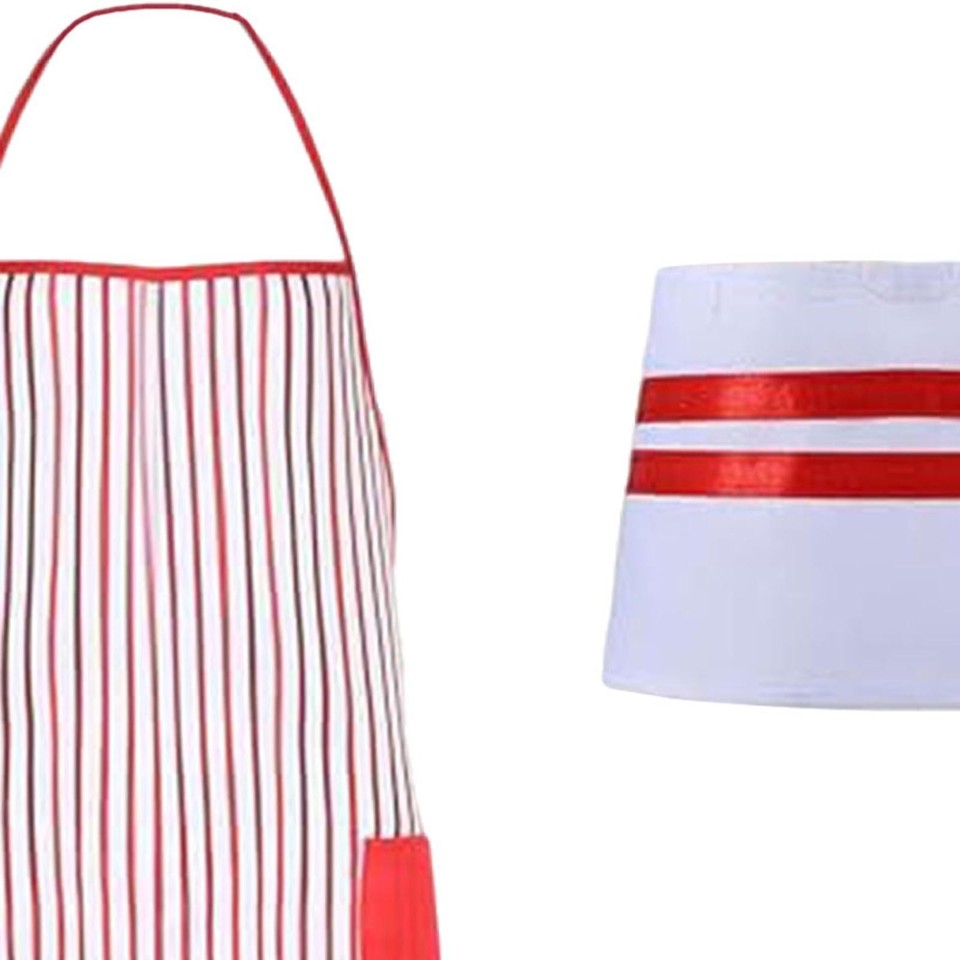 Servant Apron Kitchen Aprons Red White Striped Apron Coffee Shop Apron ...