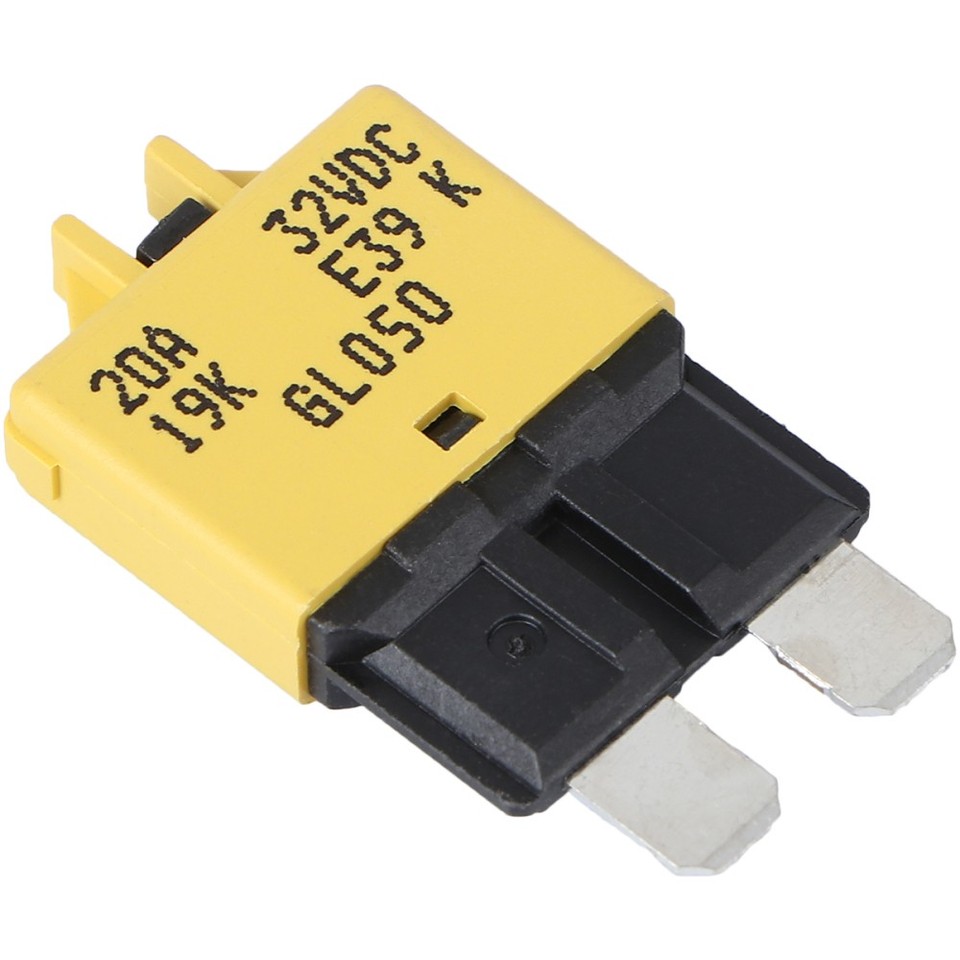 20A 28V DC Manual Reset Circuit Breaker Fuse Yellow for Automotive Use ...