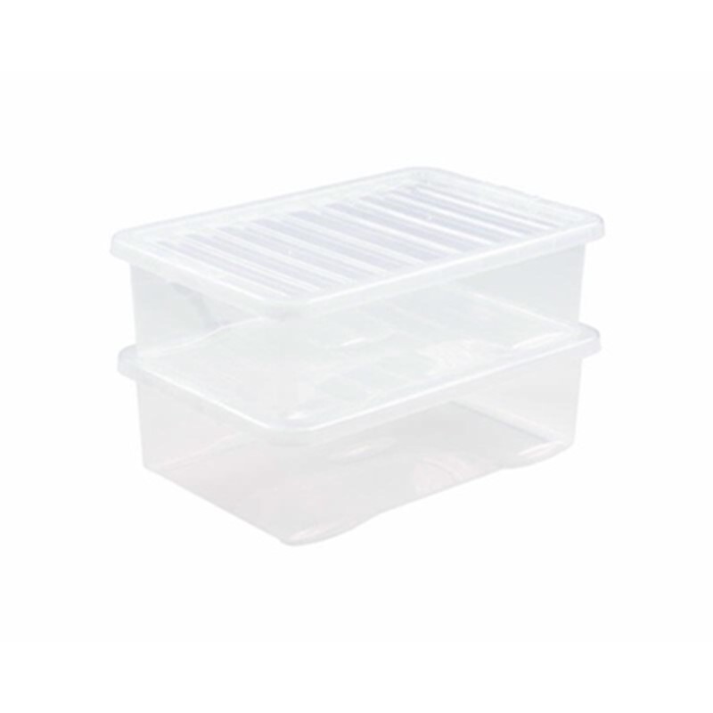 4L-80L Clear Plastic Storage Boxes With Lids Home Office Kitchen ...