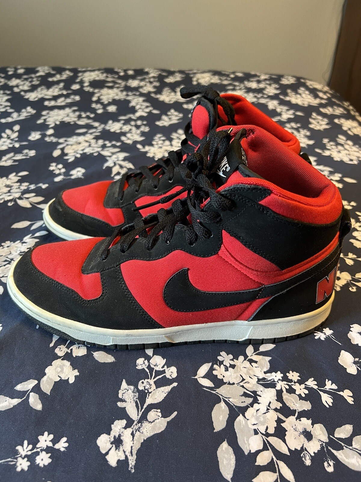 Nike Big High Navy Blue Red Basketball Shoes Men's Si… - Gem