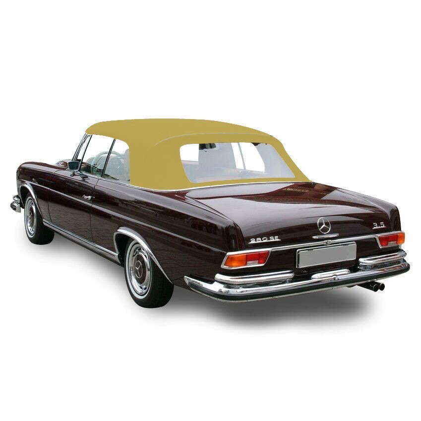 Fits Mercedes W111 280SE 250SE Convertible Top Replacement Black Canvas ...