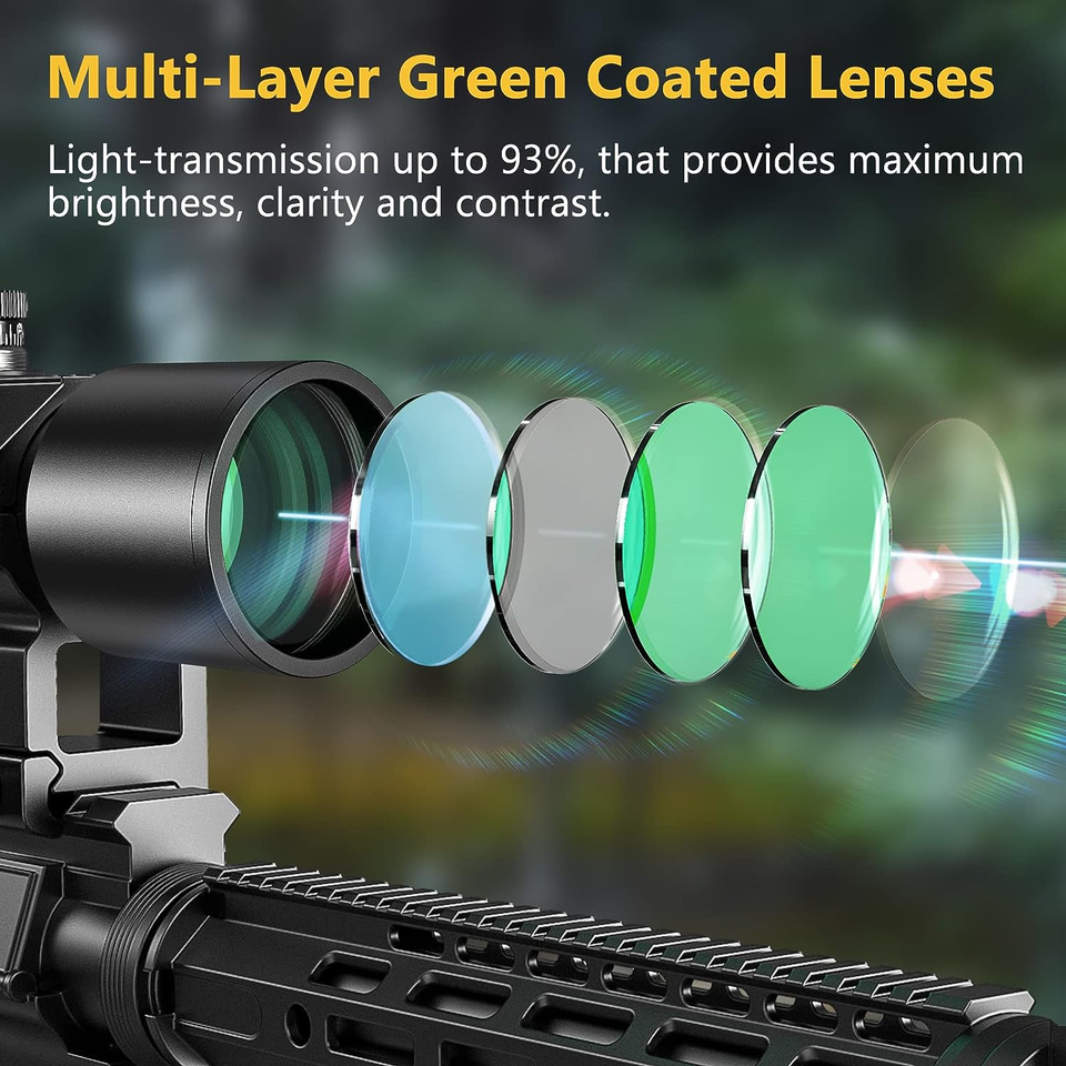 1.5-5x32 Crossbow Scope 300-450 FPS Red Green Illuminated Optic ...