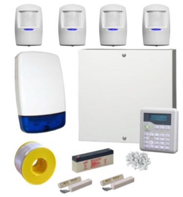 Wired Intruder Burglar Alarm System PRO Kit LCD Keypad Pyronix MEQ Blue ...