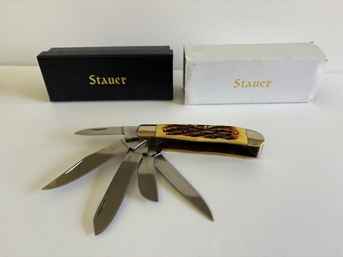 Stauer Honeybone Handle Five Blade Knife With Box Pocket Knife | eBay