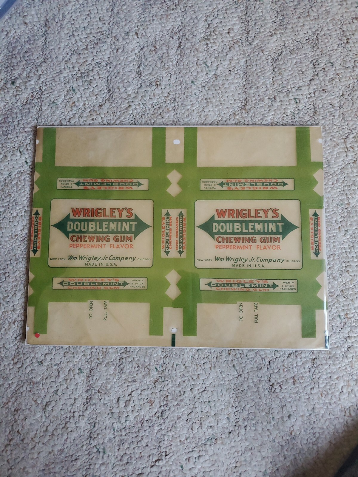 Vintage NOS ORIGINAL 1910s WRIGLEY’S DOUBLEMINT Gum BOX WAX WRAPPER | eBay