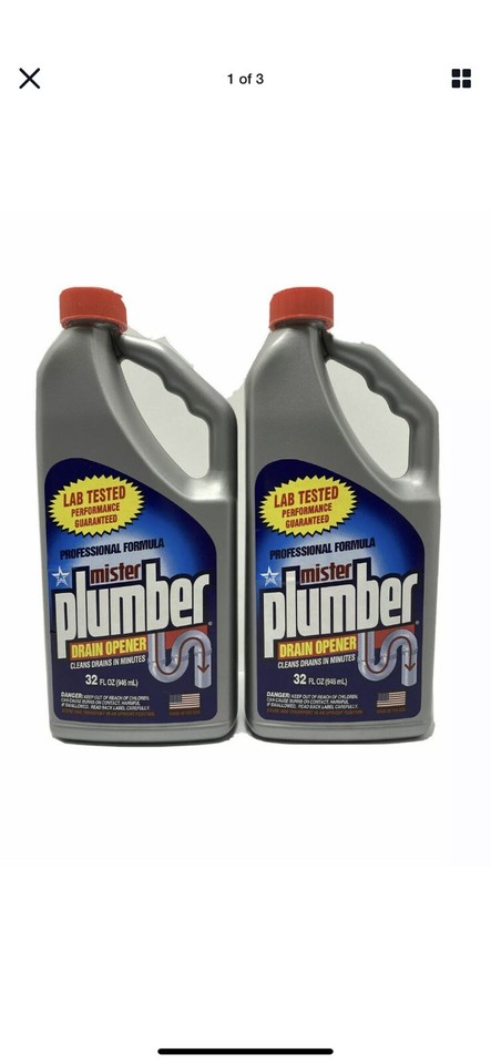 (2x bottles) Mister Plumber Drain Opener Drain Cleaner 32 FL OZ Bottles ...