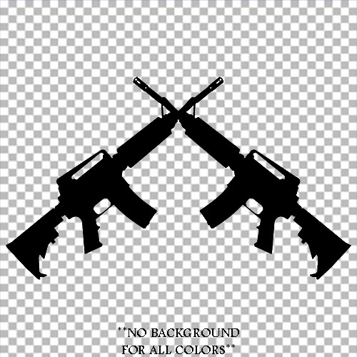 Crossed AR-15s sticker VINYL DECAL Military Service Hero Patriot ...