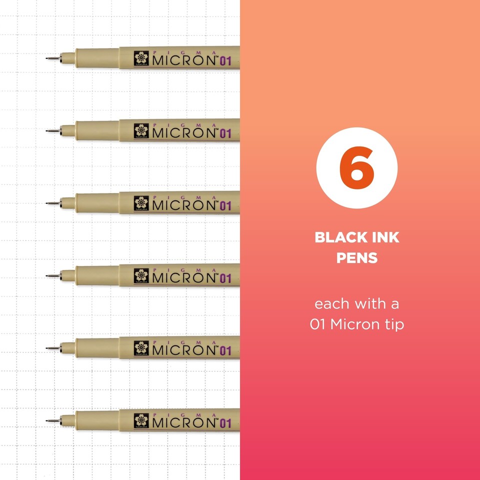 Pigma Micron Fineliner Pens - Archival Black Ink Pens - Pens for ...