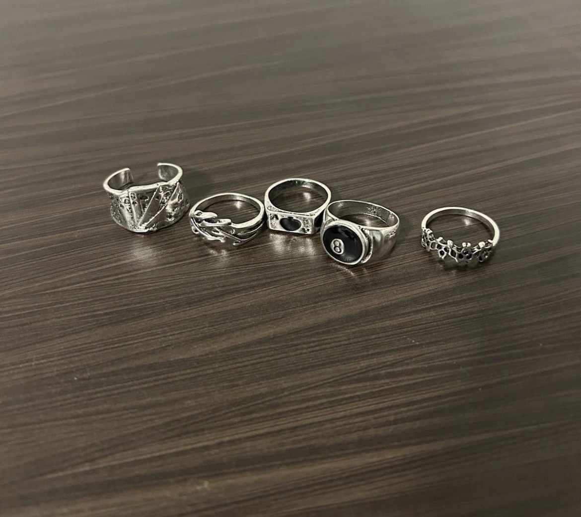 Silver Rings Set of 5 | eBay