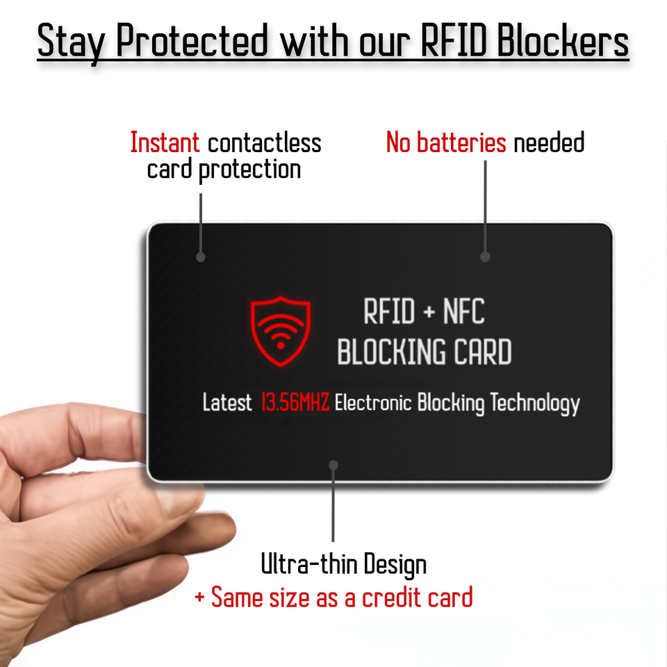 4x RFID Blocking Cards - Credit Debit Card Protector Bank Wallet ...