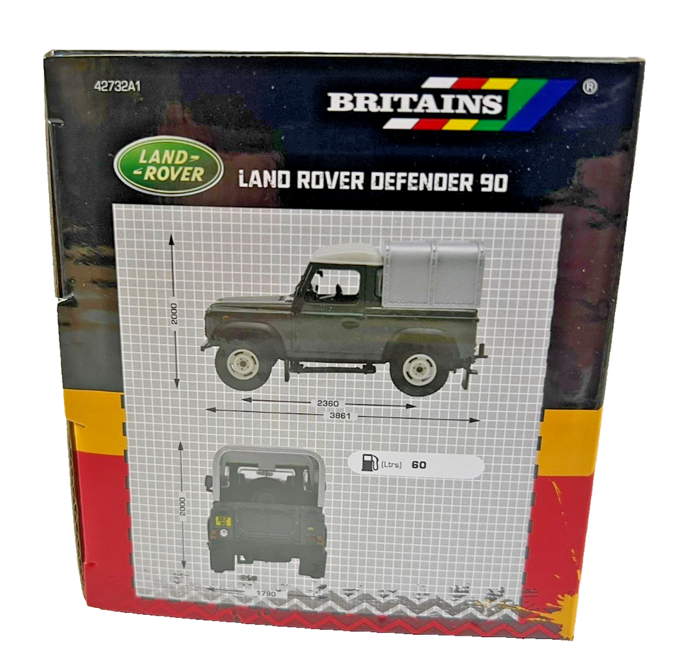 Britains Land Rover Defender 90 Green Canopy 1:32 Diecast Farm Vehicle ...