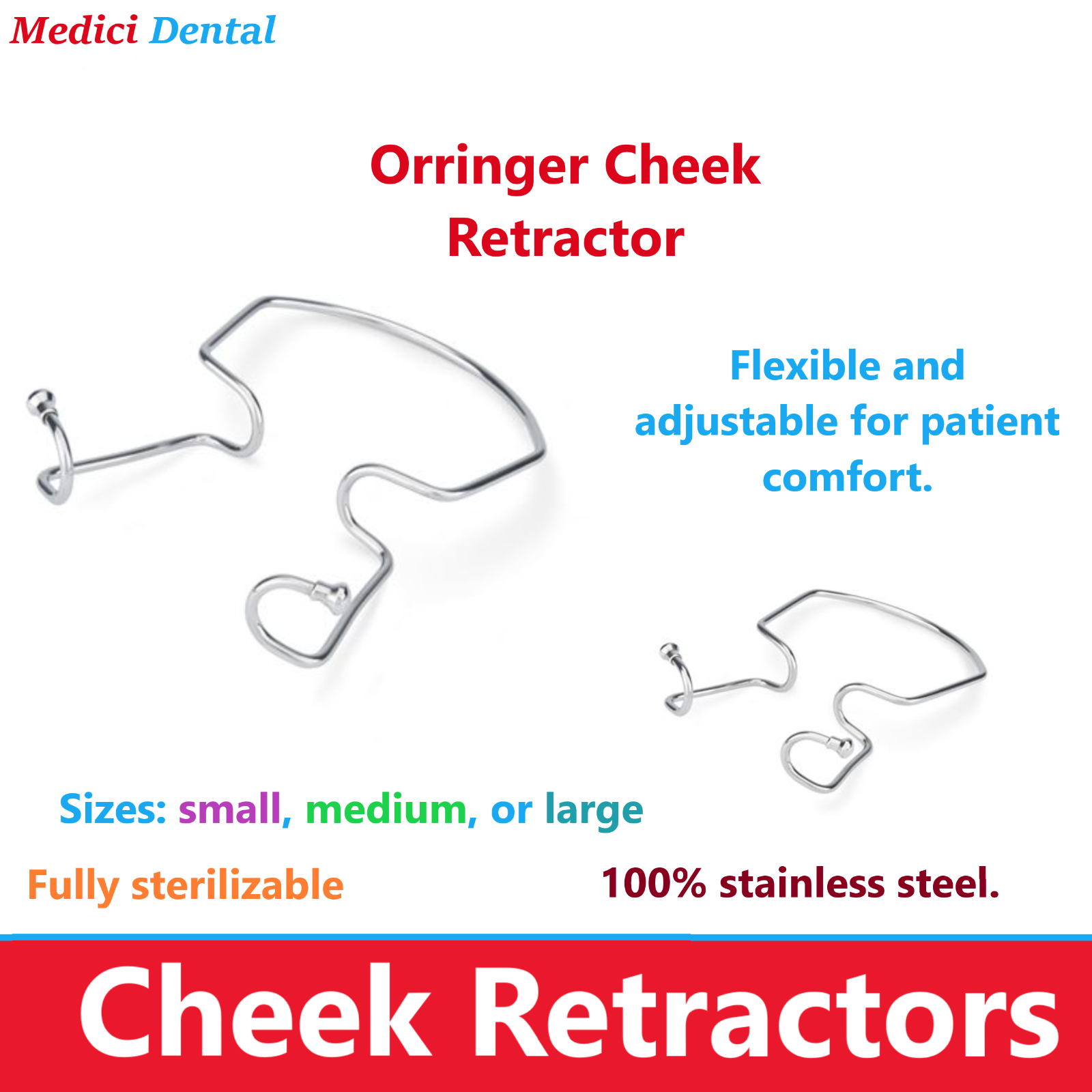 Dental Cheek Retractor Columbia, VESTIBULUM Adult /Child, ORINGER Mouth ...