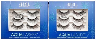 2 Pack Ardell AQUA LASHES Water Activated #341 False Eyelashes Black (6 ...
