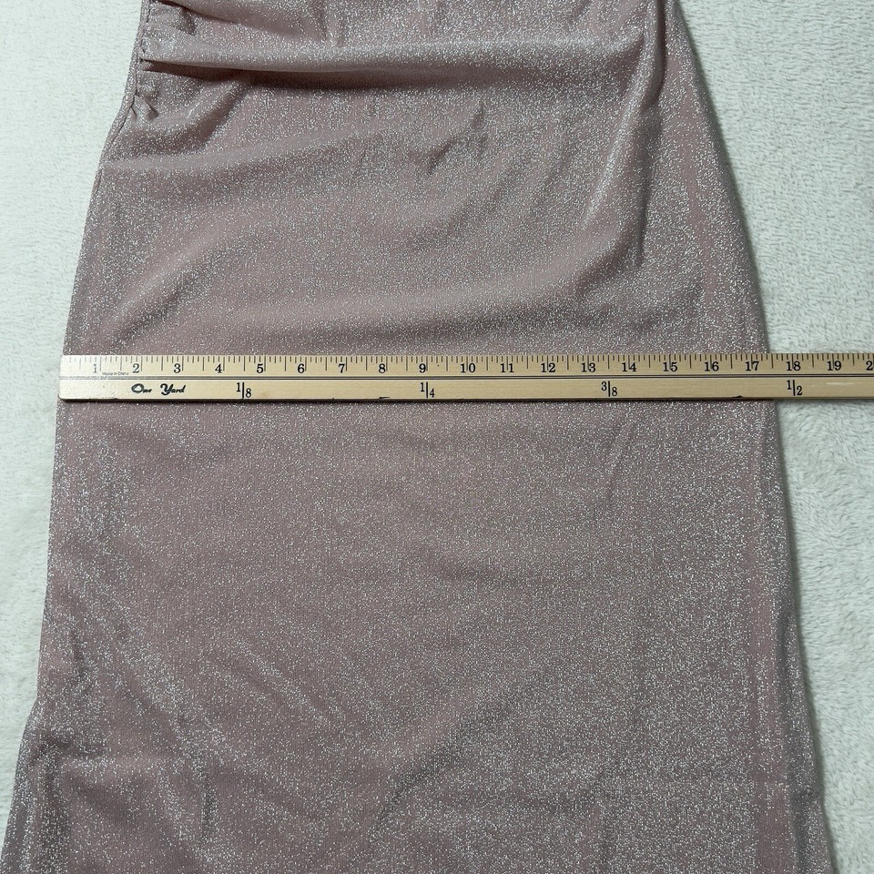 Reformation Amiah Knit Dress Sz S Pink Sparkle Sleeveless Asymmetric ...