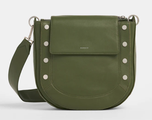 NWT Hammitt Large Kayce Landscape Green Leather Crossbody Saddle Bag ...