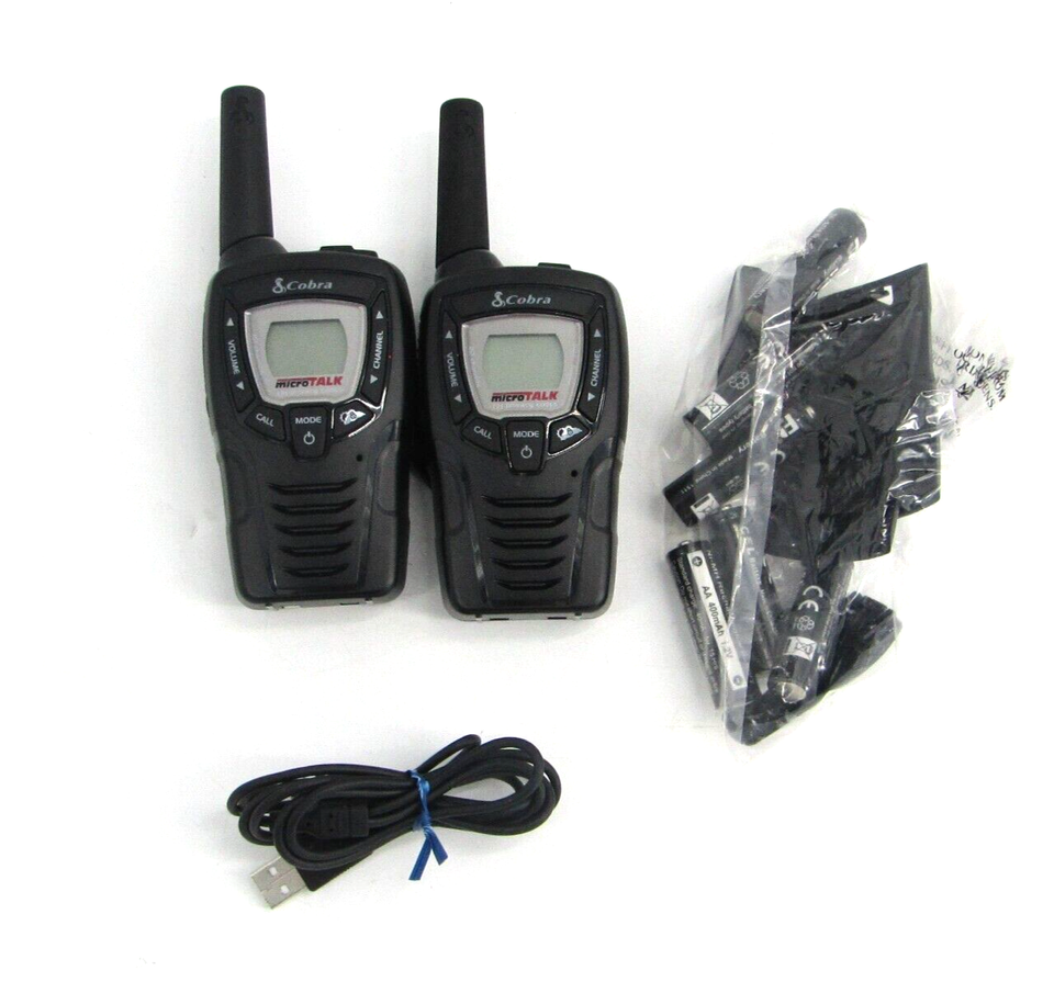 Cobra 2 Way UHF Handheld Radio Walkie Talkie 2Pack Long Range Weather ...