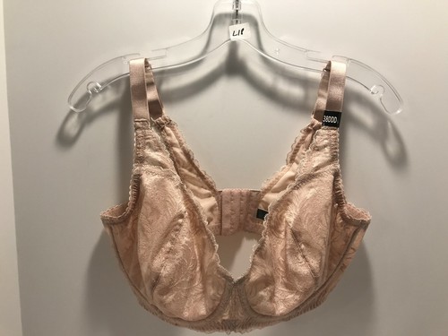 NWT Nude Beige Felina Unlined Underwire Bra Lou Lou US 38DDD Lace ...