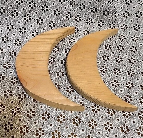 Pair Of 6" Unfinished Crescent Moon Wood Cutouts-For Crafts-Decor | eBay