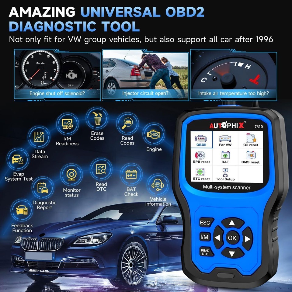 AUTOPHIX 7610 OBD2 Diagnostic Scanner Fit with VAG VW Audi Code Reader ...