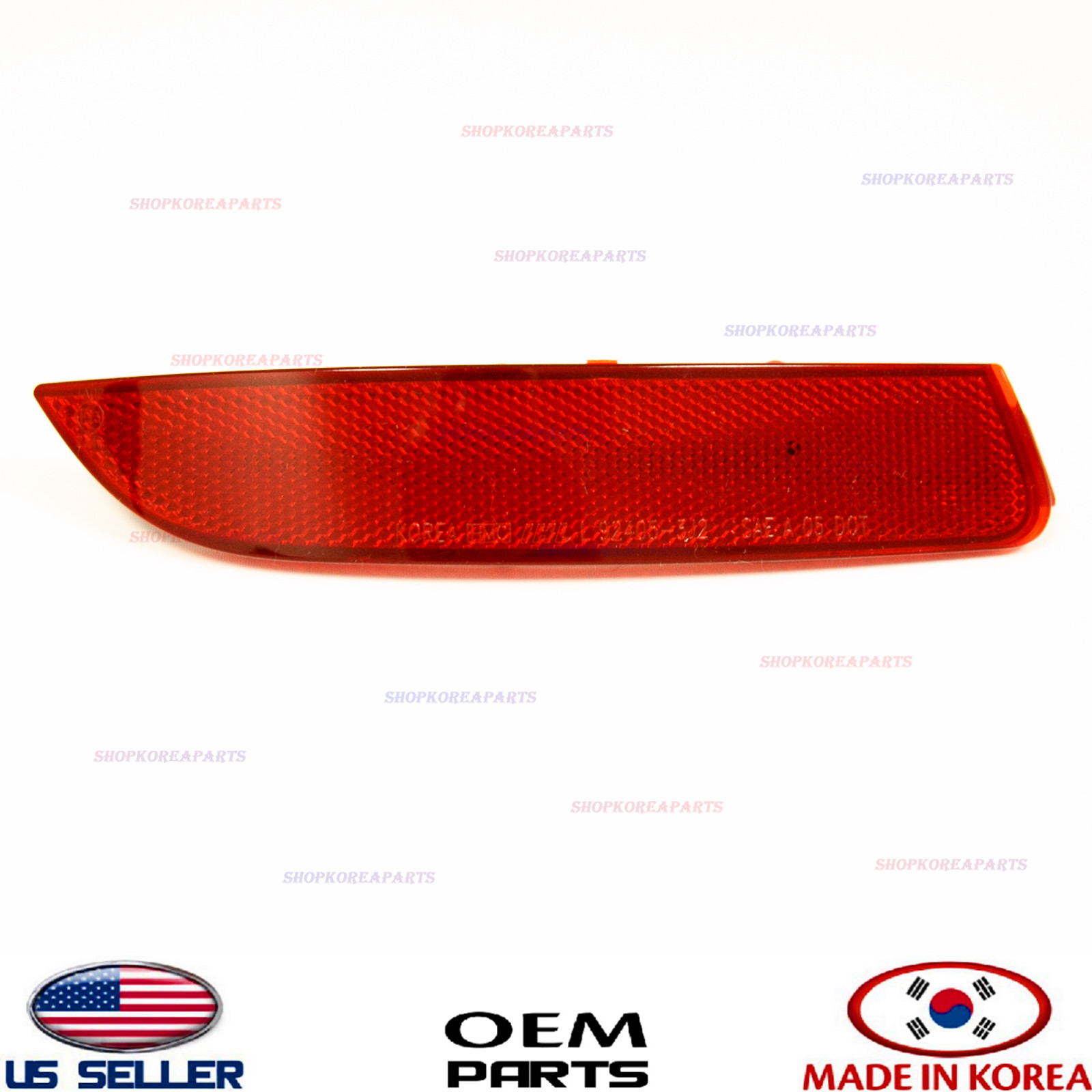 Reflector Bumper Rear Left Driver 924053J200 OEM Hyundai Veracruz 2007 ...