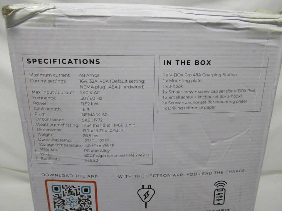 Lectron - V-Box Pro J1772 Level 2 NEMA 14-50/Hardwired EV Charging Station WiFi | eBay