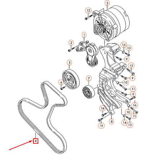 NEW AUDI Q7 4L ACCESSORY DRIVE DOUBLE POLY V-BELT 022145933P OEM | eBay