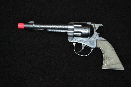 Vintage 1950s Roy Rogers Cowboy Cap Gun Toy 8" Pistol white horse ...