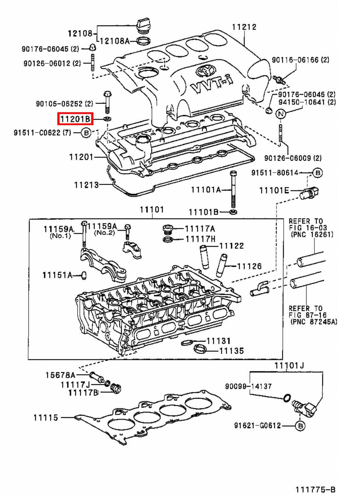 Genuine Runx ZZE124 ZZE122 Rush J200 F700 1.8 1.5 Rocker Cover Bolt ...