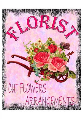 Vintage Style florist Shop Sign Retro Style shop Sign Sign flower shop ...