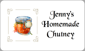 Personalised Chutney Stickers Watercolour Pot Jar Image Homemade ...