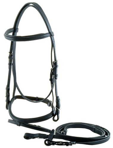 Loveson Black Leather English Bridle with Flash Noseband | eBay